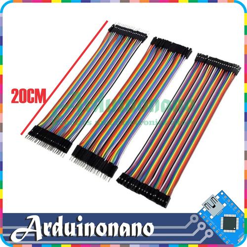 Jual Kabel Jumper Cable Dupont Pelangi 20cm Header Cable Pin rainbow 20 ...