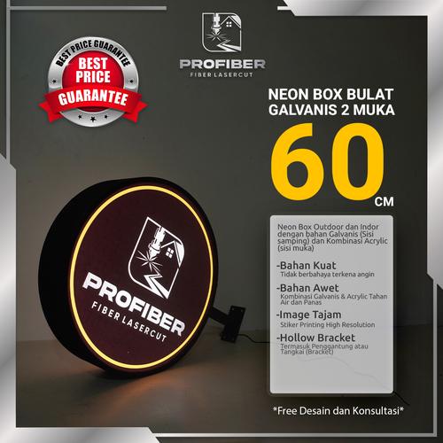 Jual Neon Box Bulat uk 60cm 2 Sisi Sudah Termasuk Bracket Tinggal ...