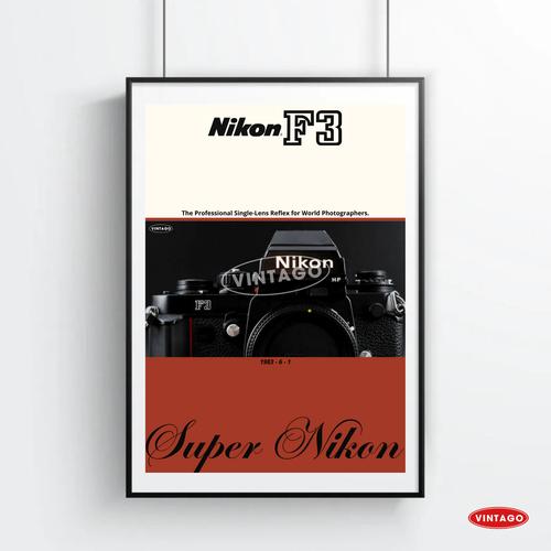 Jual Poster Dinding A4 Super Nikon F3 Iklan Kamera Lawas Vintage Flyer ...