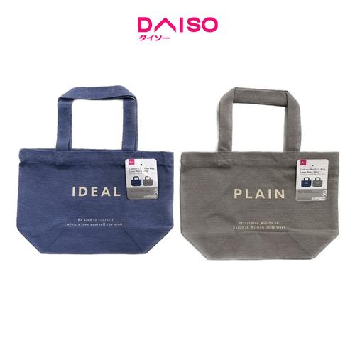 Jual Daiso Cotton Mini Tote Bag Logo Navy Gray - Jakarta Selatan ...