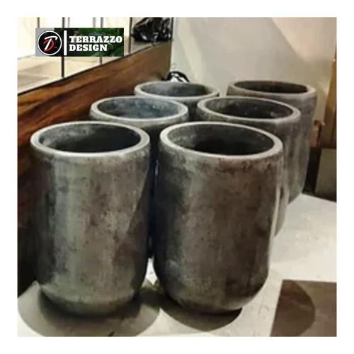 Jual Pot Tanaman Terazzo Tipe Blong Besar Varian Hitam Glossy - Kab ...