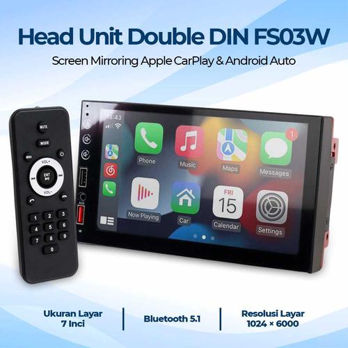 Jual Head Unit 7 inch Double Din CarPlay Android Auto Bluetooth 5.1 ...