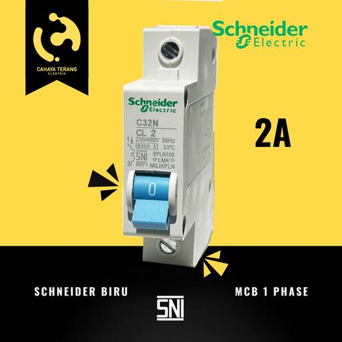 Jual MCB SCHNEIDER BIRU 1 PHASE 2A 4A 6A 10A 16A 20A 25A 35A 40 50A - 50A - Kota Bandar Lampung ...