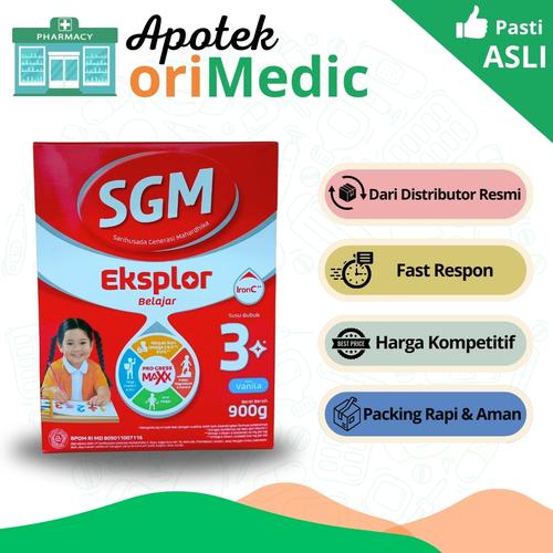 Jual SGM Eksplor 3+ dengan IronC Susu Bubuk Rasa Vanila 900g - Kab. Sleman - Apotek oriMedic ...
