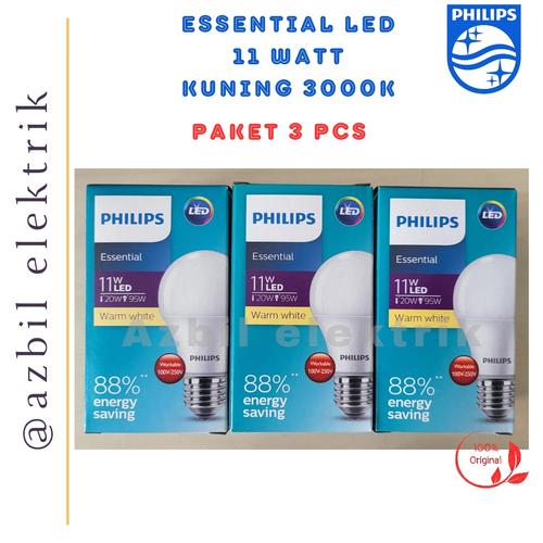 Jual Lampu Philips Essential LED 11 Watt Kuning - Paket 3 Pcs - Kota ...