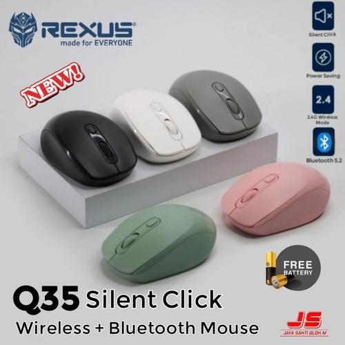 Jual Rexus Q35 Mouse Wireless Bluetooth Dual Mode Office Silent Click ...