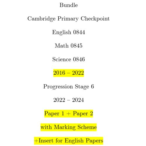 Jual Bundle Primary Checkpoint Eng, Math, Sci + Stage 6 Math 2022 ...