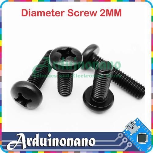 Jual Baut M2 cross M2x8 mm long 8mm Black Round besi metal SS Screw D ...
