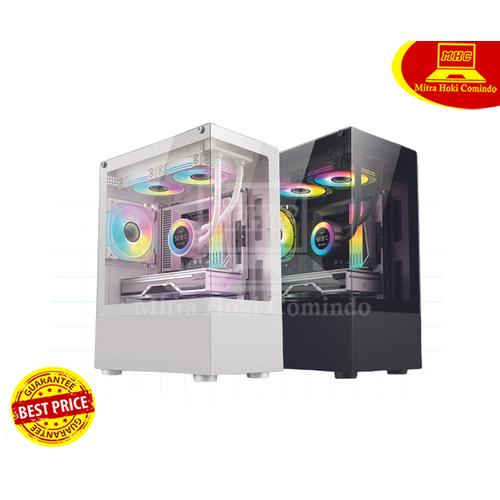 Jual CASING PC GAMING RAPTOR GLASS FLOW 3RC X FREE 3 FAN MURAH - Putih ...