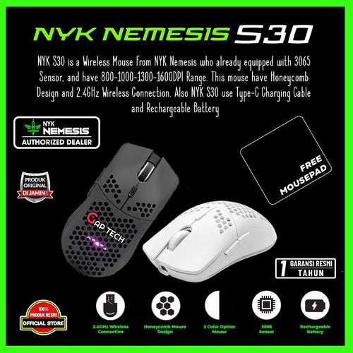 Promo NYK Nemesis S30 / S 30 Wireless Gaming Mouse with Honeycomb ...