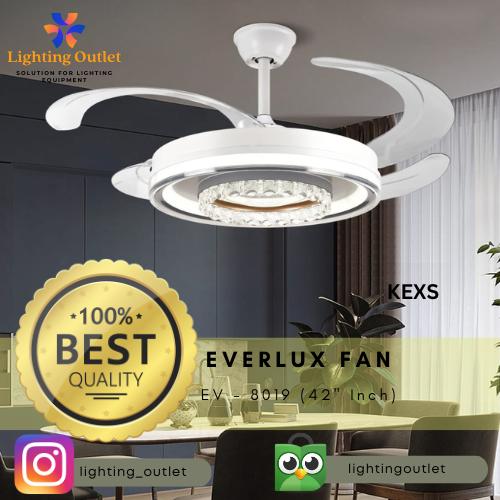 Jual Kipas Angin Lampu Kipas Plafon Led Modern Crystal EV-8019 (42 Inch ...