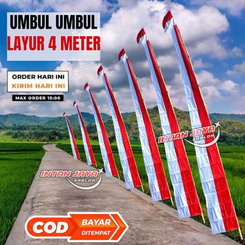 Jual UMBUL UMBUL MERAH PUTIH PANJANG 4 METER - Umbul2 Zig-Zag - Kab. Garut - Intan Jaya Sablon ...