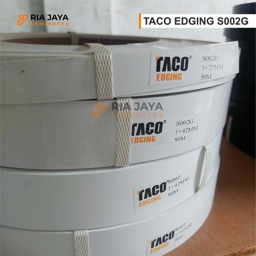 Jual Taco PVC Edging Solid S002 / S002 G White Dof & Glossy 1x22mm ...