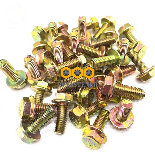 Jual BAUT TOPI M6 | FLANGE BOLT BESI KUNING DRAT 6 MM PITCH 1.00 KUNCI 10 - 6X10 - Kab. Bandung ...
