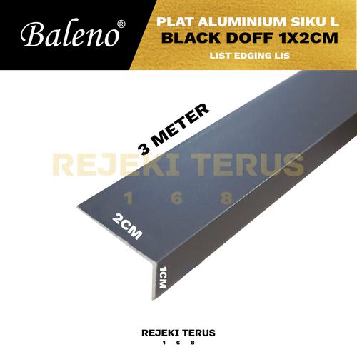 Jual Plat Siku Aluminium L BLACK HITAM DOFF MATTE 1X2cm List Edging Lis ...
