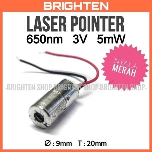 Jual Laser Pointer Merah DC 3V 650nm 5mW - Kota Bandung - BRIGHTEN SHOP ...
