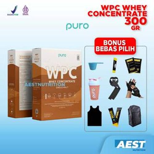 Jual Puro WPC Whey Protein Concentrate 300 gram Susu Protein - Choco ...