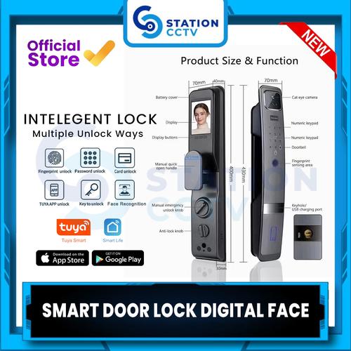 Promo Smart Doorlock Face Recognition / Smart Door Lock Digital Face ...