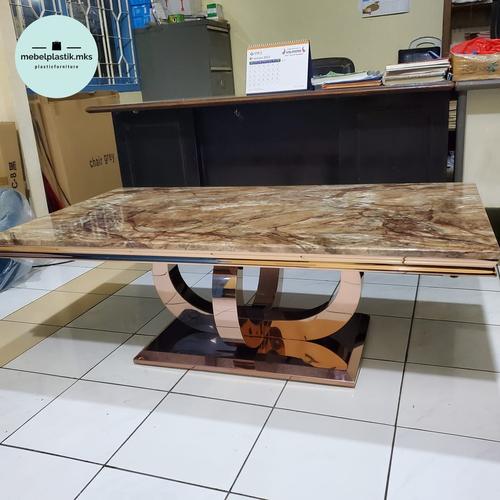 Jual Meja Tamu Marmer Lebar Ivory Stainless/ Meja Marmer Putih / Cream ...
