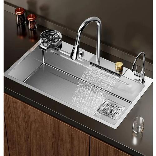 Promo Luxury Silver Kitchen Sink 7545 Modern Original Stainless Steel ...