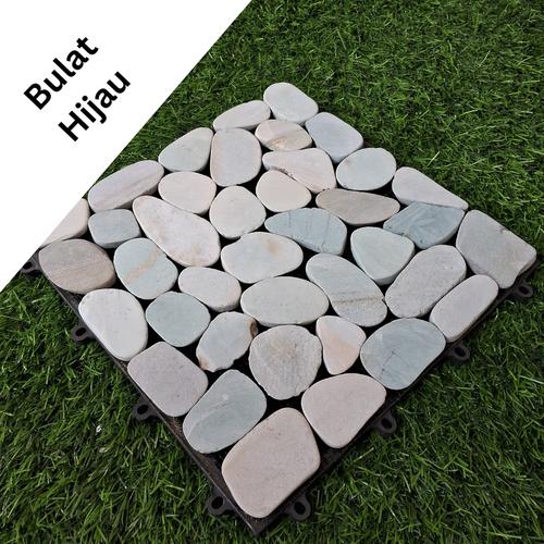 Promo Decking tile Batu Alam Bisa Bongkar pasang - Bulat Hijau - Kab ...
