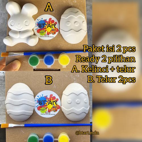 Jual MELUKIS PATUNG GYPSUM ANAK - TELUR KELINCI PASKAH DIY COLORING ...