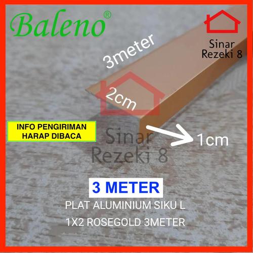 Jual Plat Aluminium Siku L ROSE GOLD 10 x 20 Baleno / List Edging Lis ...