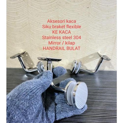 Jual HANDRAIL BRACKET FLEXIBLE HAND RAIL BULAT MIRROR SIKU BRACKET ...