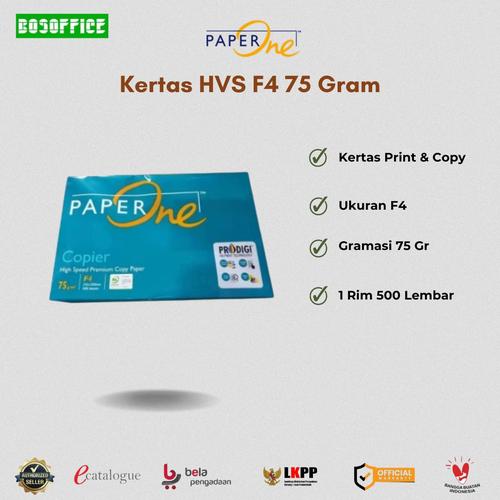 Jual Kertas HVS PaperOne Ukuran 75GR F4 Print dan Copy 1 Rim 500 Lembar - 75GR F4 - Jakarta ...