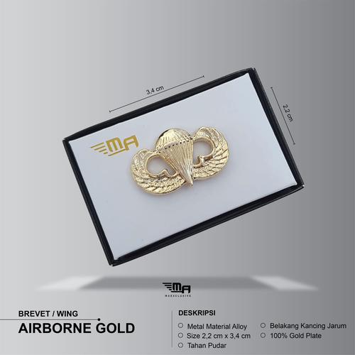 Jual WING AIR BORNE GOLD CHROME BLACK NIKEL BRIVET BREVET AIR BORNE PIN ...