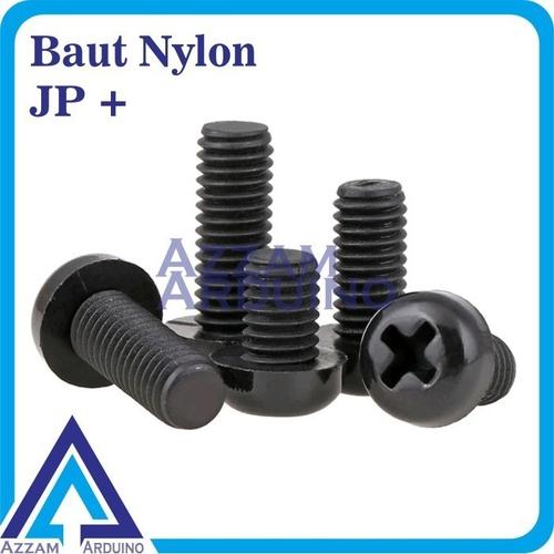 Jual Baut Nilon M3x20 Hitam Round Head Baut Plus M3 Bolt JP Plastik ...