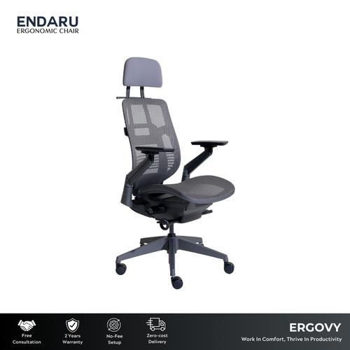 Jual Ergovy ENDARU Kursi Kantor Ergonomi Ergonomic Chair Head Rest Arm ...