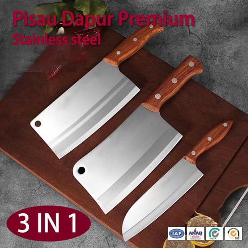 Promo Pisau Premium Dapur Set 3 PCS Lengkap Pisau Daging Tulang Pisau Koki - Kab. Tangerang ...