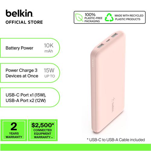 Promo Belkin BPB011bt Pink BoostCharge Power Bank 10K USB-C PD Fast ...