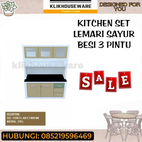 Jual Kitchen Set Lemari Sayur Besi Rak Dapur Rak Piring Full Besi 3 ...