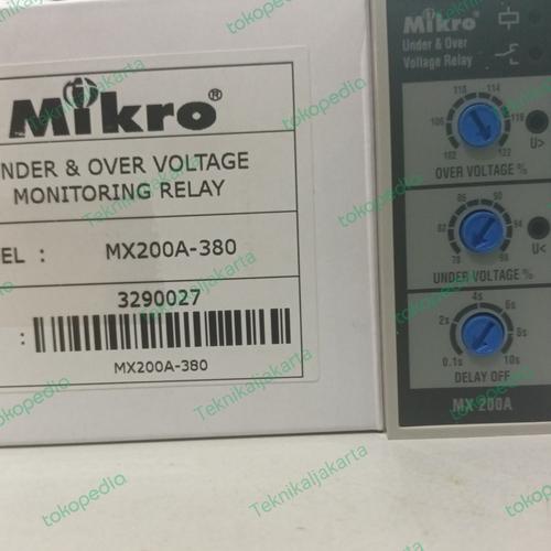 Jual Under & Over Voltage Monitoring Relay MIKRO Model MX200A-380 ...