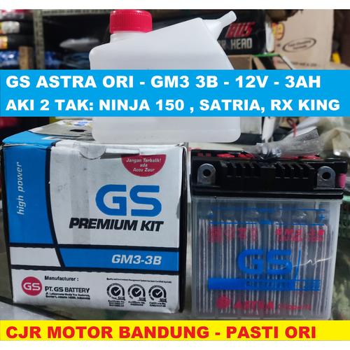 Jual AKI GS PREMIUM KIT GM3 12V 3Ah aki basah motor 2 TAK RX KING NINJA 150 - Kota Bandung ...