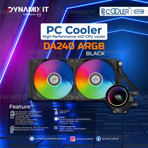 Jual PC Cooler GI-DA240 ARGB - 240mm AIO Hydro Cooling - Black - Kota ...