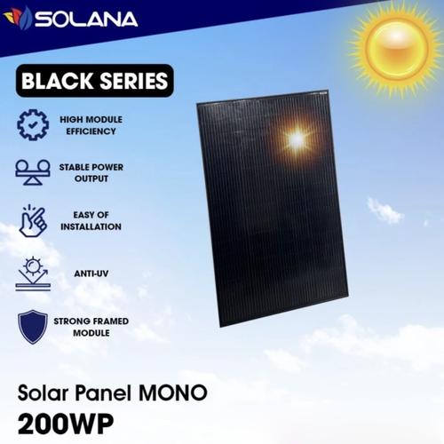 Jual SOLANA SOLAR PANEL MONO BLACK 200WP MODUL SOLAR CELL 200 WP HITAM ...