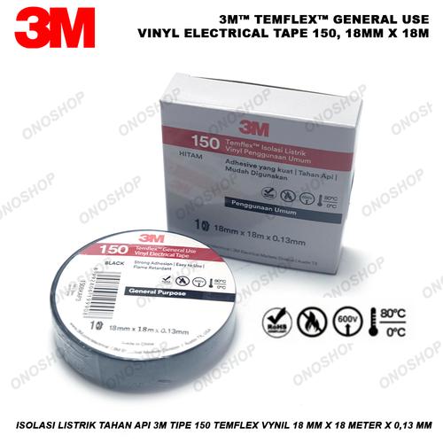 Jual Isolasi Listrik Tahan Api 3M Tipe 150 Temflex Vynil 18 mm x 18 meter - Jakarta Barat - Ono ...