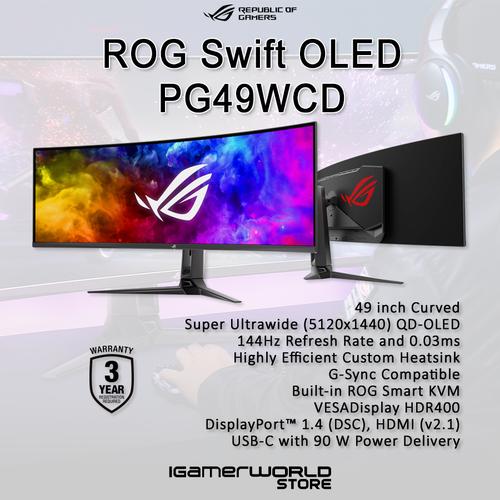 Jual ASUS ROG Swift OLED PG49WCD 49 inch Curve 144Hz Gaming Monitor ...