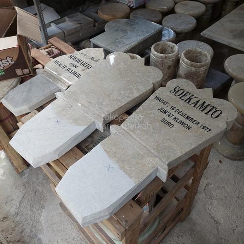 Jual Sepasang nisan patok makam batu marmer tebal solid 60x28 - Kab. Tulungagung - MarmerBerkah ...