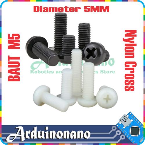 Jual Cross Screw Nylon M5x15 M5 5mm height 15mm 15 mm 1,5cm Baut ...