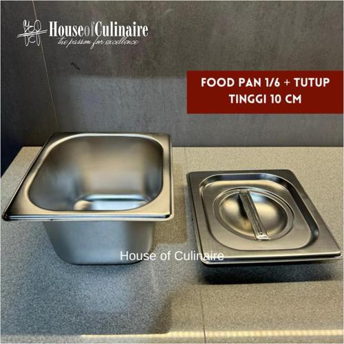 Jual Food Pan Stainless 1/6 Tinggi 10 cm + Tutup Gastronom Pan - Kota ...