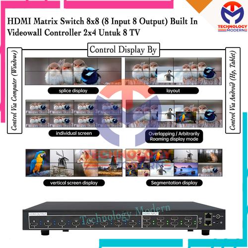Jual HDMI Matrix Switch 8x8 Seamless Support Video Wall 2x4 (8 In 8 Out ...