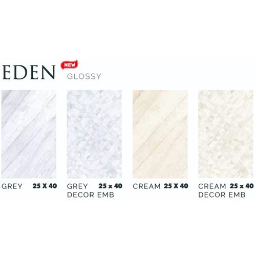 Jual Asia Tile 25x40 Eden Cream Grey Embossed Glossy Keramik Dinding ...
