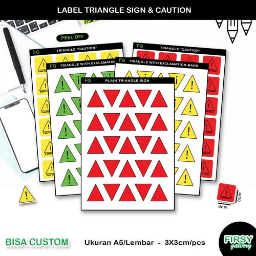 Jual Sticker Segitiga Tanda Caution 3x3cm, Label Caution Tanda, Bisa ...