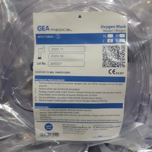 Jual Masker Oksigen GEA / Oxygen Mask / Selang Oksigen Masker O2 ...