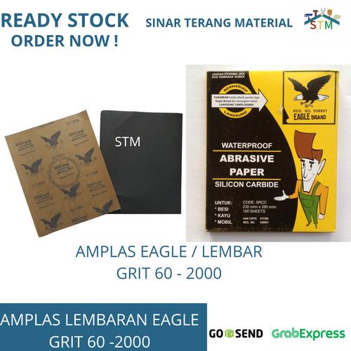 Jual AMPLAS KERTAS LEMBARAN EAGLE GRIT 80 - 1500 / ABRASIVE PAPER ...
