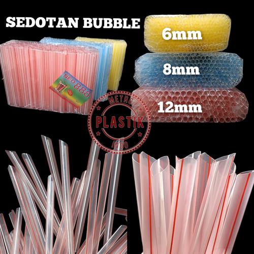 Jual Sedotan Bubble 6mm 8mm 12mm Panjang 18cm / Sedotan Pop Ice Warna Warni - 6 MM NEO888 ...